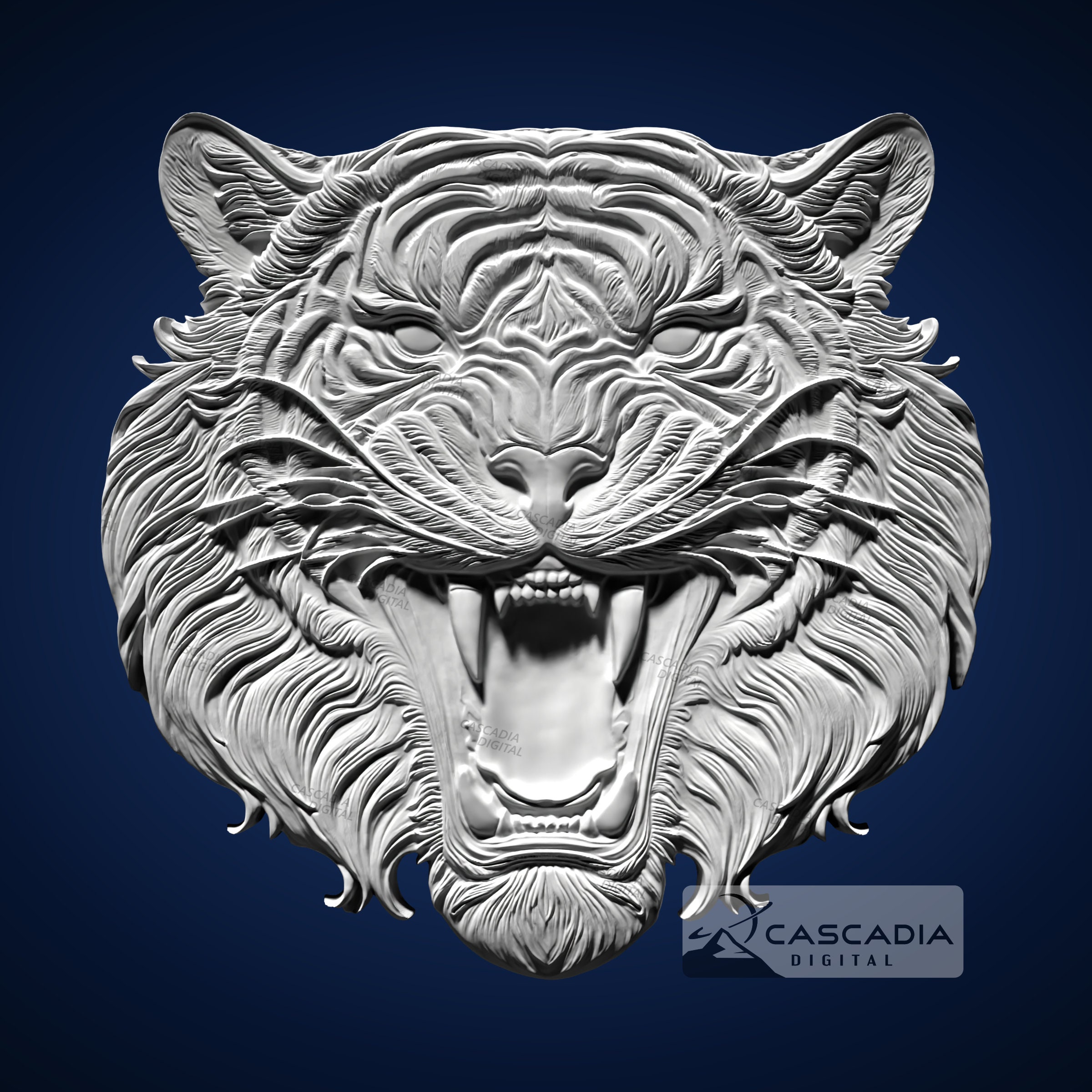 Tiger Head - STL Model for CNC Router and 3D Printing - Etsy