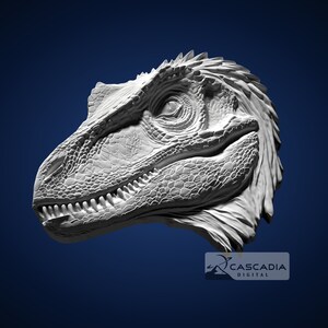Raptor Head 3D STL File for CNC Router, 3D Print, Casting, Wood Carving ...
