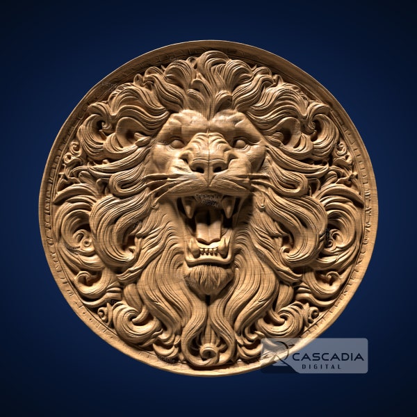 Lion Head 3d Stl File For Cnc Router 3d Print Casting Wood Carving