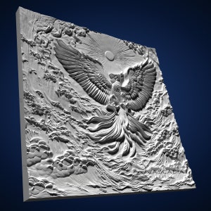 Phoenix Sun and Clouds 3D STL File for CNC Router, 3D Print, Casting ...