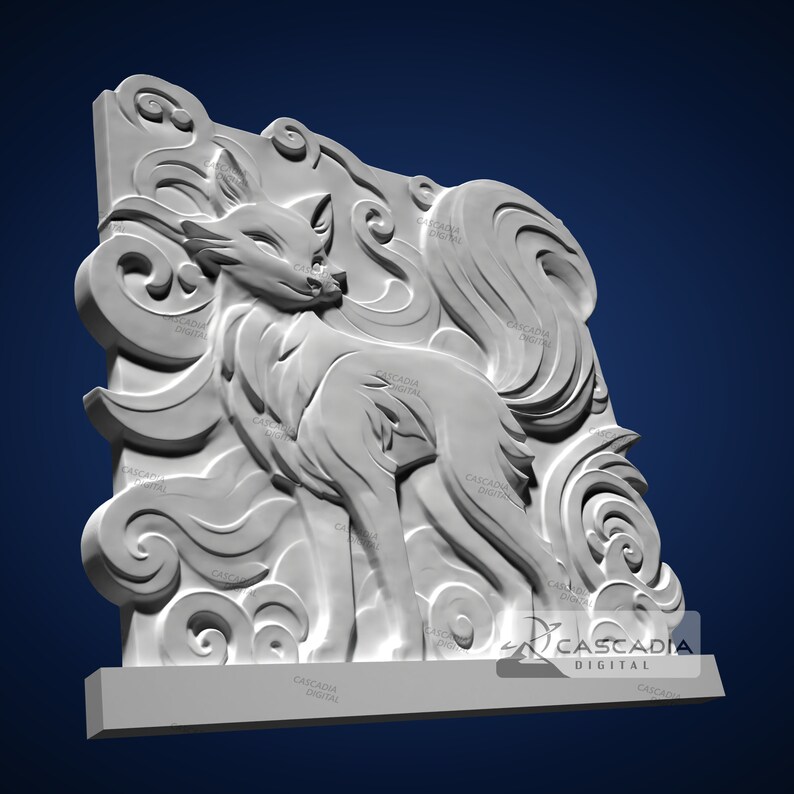 Fox Wolf Dog 3D STL File for CNC Router, 3D Print, Casting, Wood ...