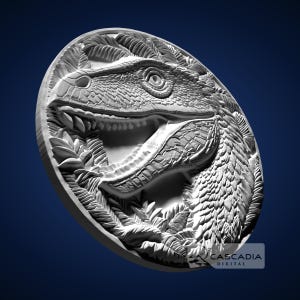 Raptor Head Round 3D STL File for CNC Router, 3D Print, Casting, Wood ...