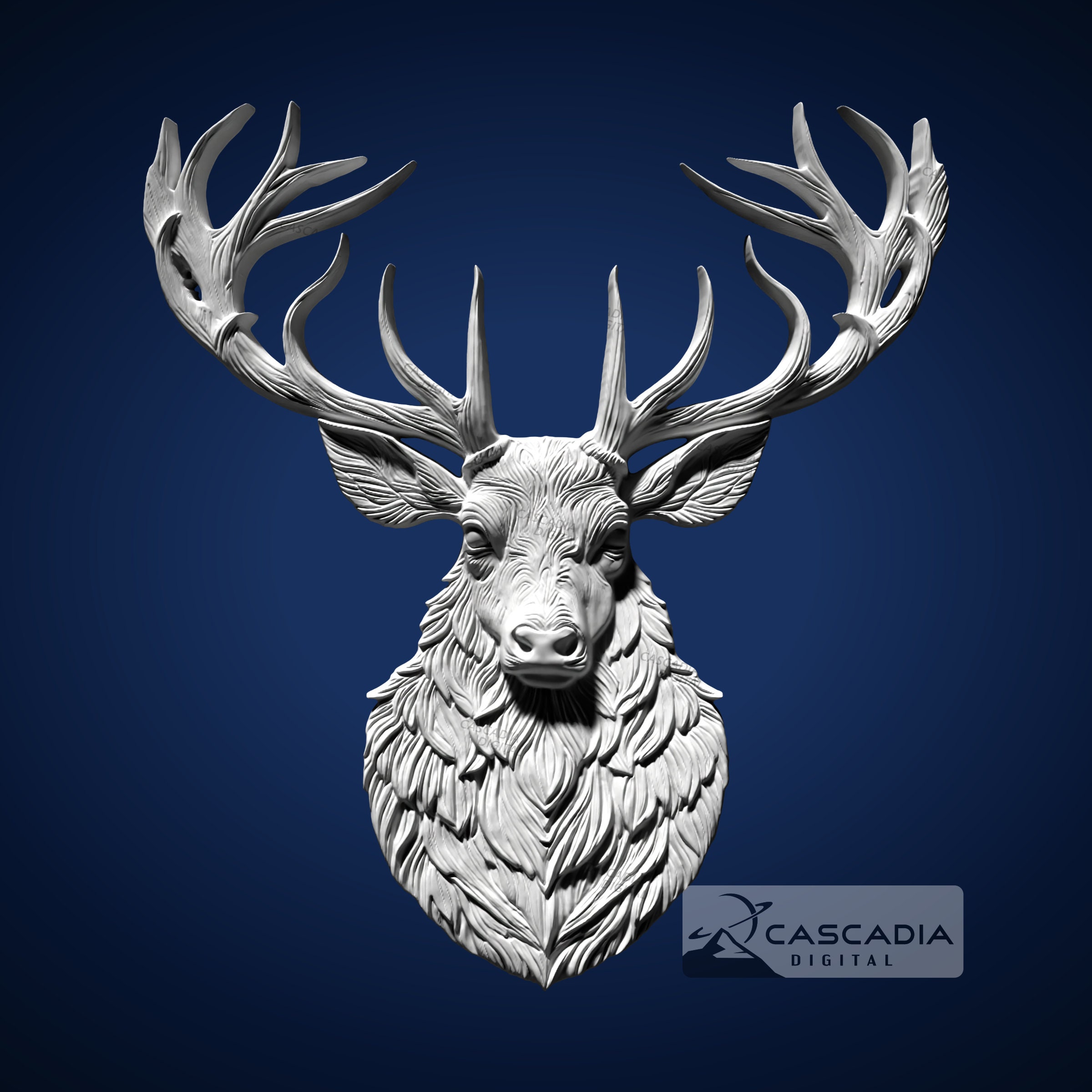 Deer Head - 3D STL Model for CNC/3D Printing - Animal Wildlife Nature ...