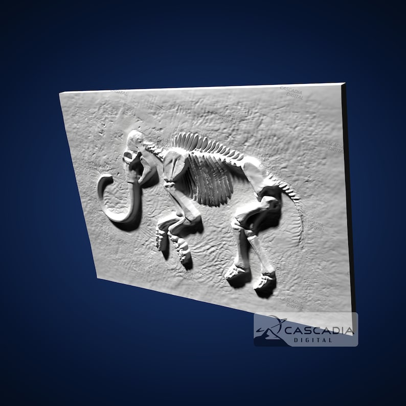 Woolly Mammoth Fossil Full - STL Model for CNC Router and 3D Printing ...