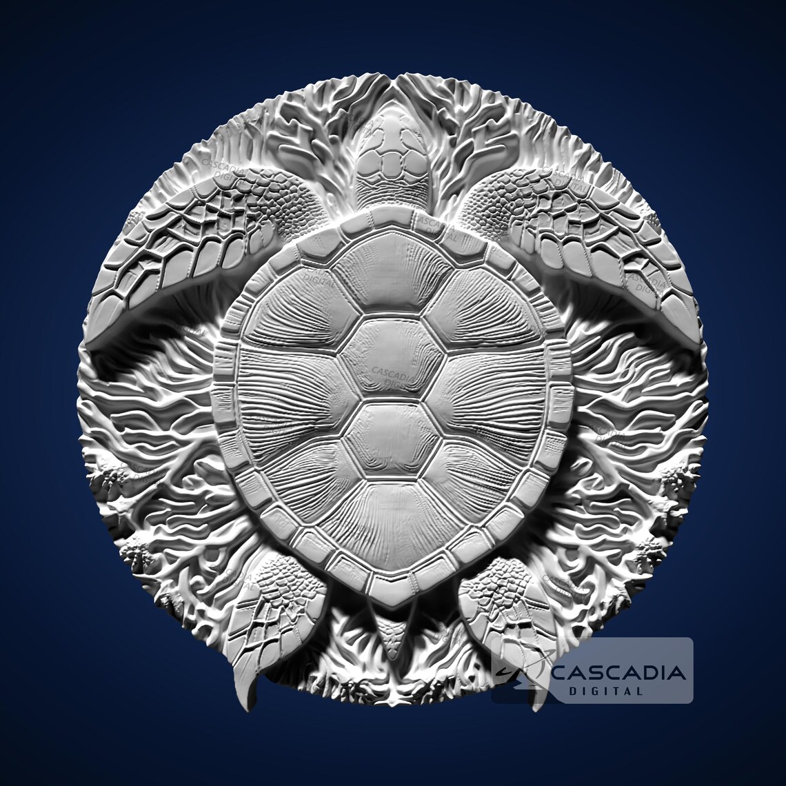 Sea Turtle Round - STL Model for CNC Router and 3D Printing - Etsy