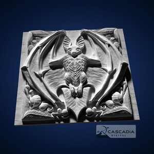 Bat 3D STL File for CNC Router, 3D Print, Casting, Wood Carving ...