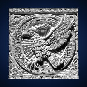 Archivo STL 3D de pájaro azteca maya para enrutador CNC, impresión 3D ...
