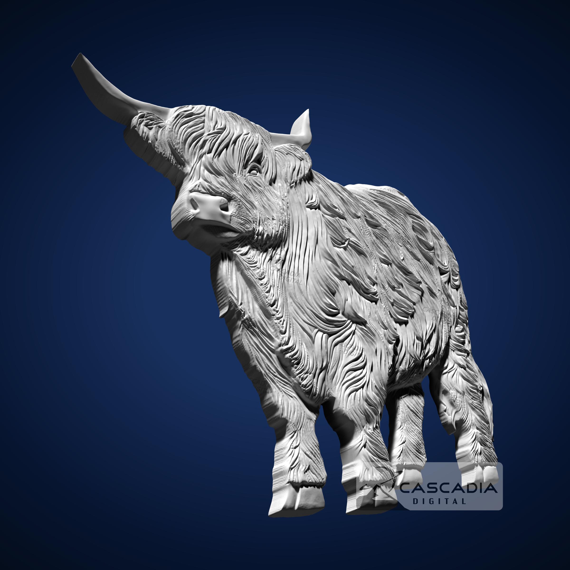 Highland Cow Steer - STL Model for CNC Router and 3D Printing - Etsy Canada