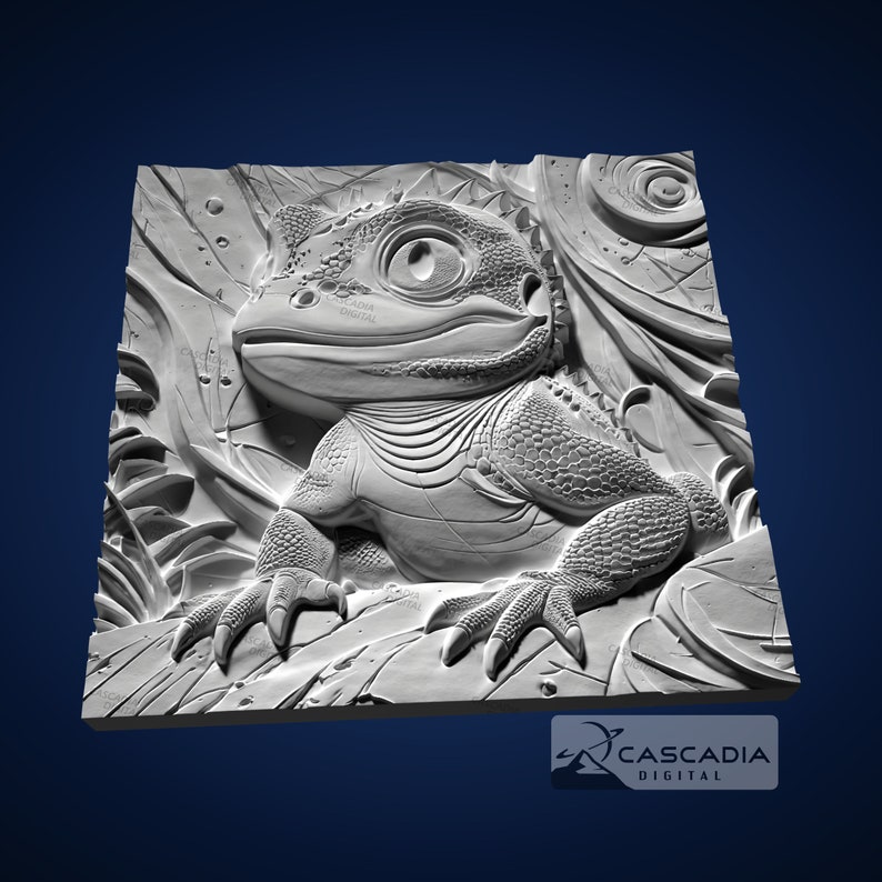 Cute Lizard Reptile 3D STL File for CNC Router, 3D Print, Casting, Wood ...