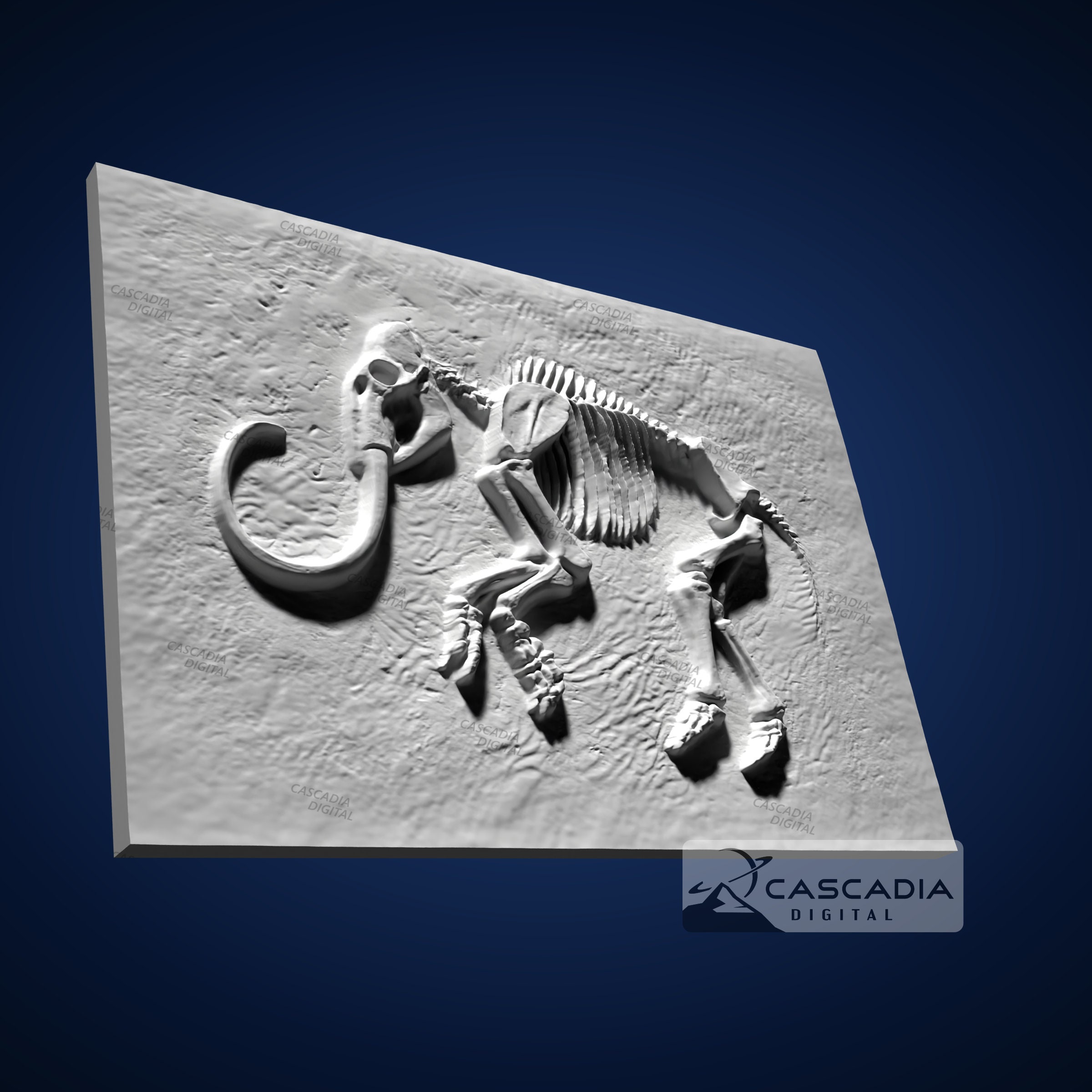 Woolly Mammoth Fossil Full 3D STL File for CNC Router, 3D Print ...