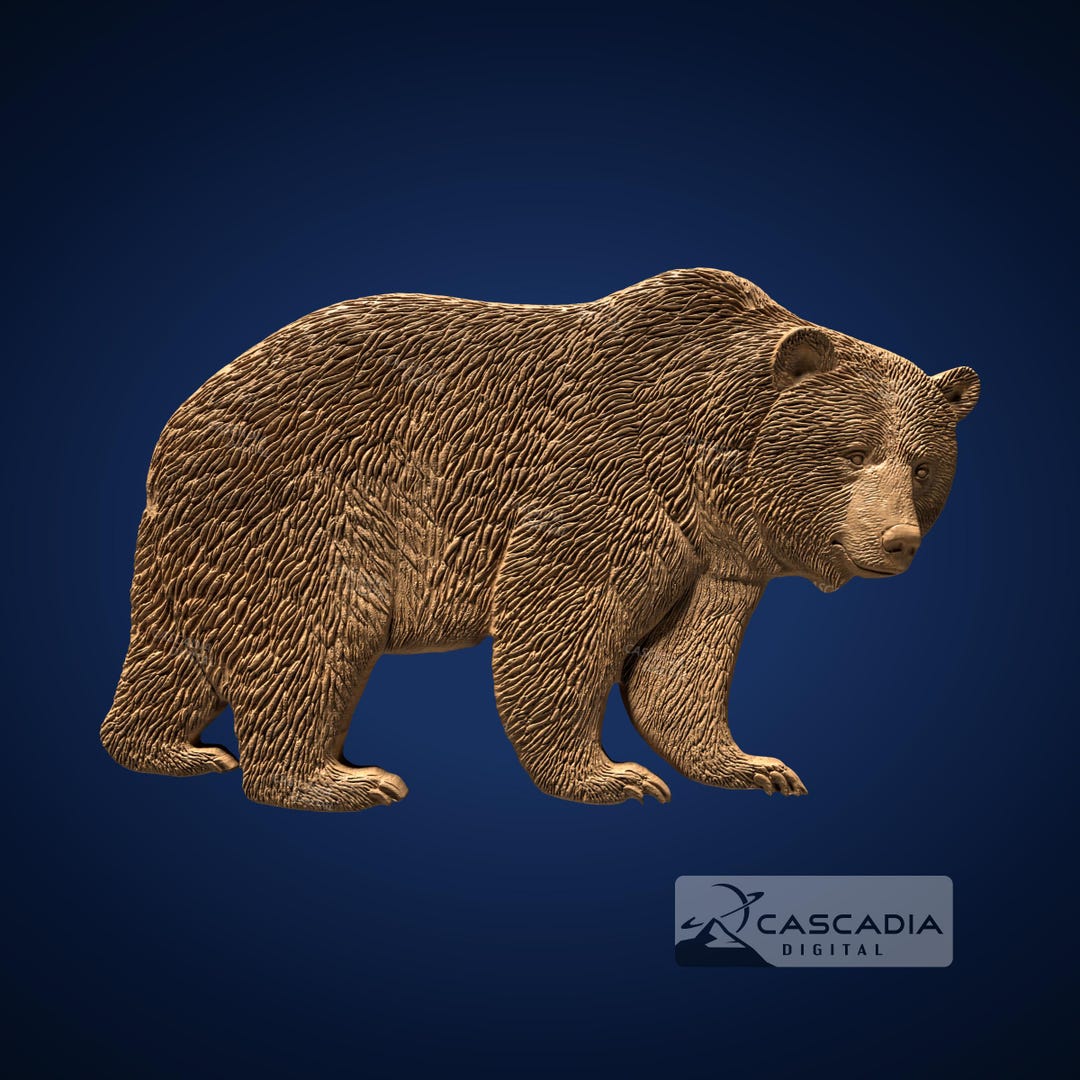 Bear on Craggy Rock Ledge - STL Model for CNC Router and 3D Printing - Etsy