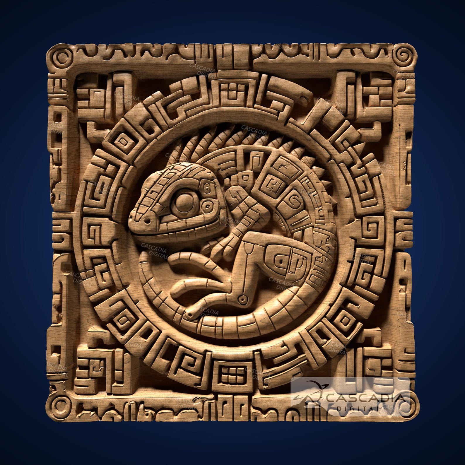 Lizard Aztec - STL Model for CNC Router and 3D Printing - Etsy