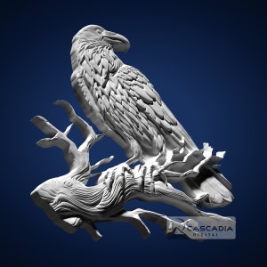 Raven Perched 3D STL File for CNC Router, 3D Print, Casting, Wood ...