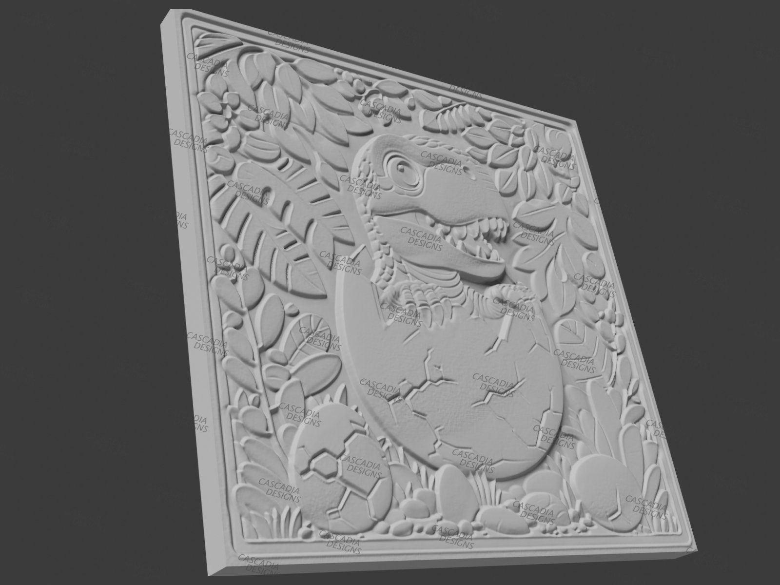 Cute Dino Character 3D STL File for CNC & 3D Printing Wood Carving 3D ...