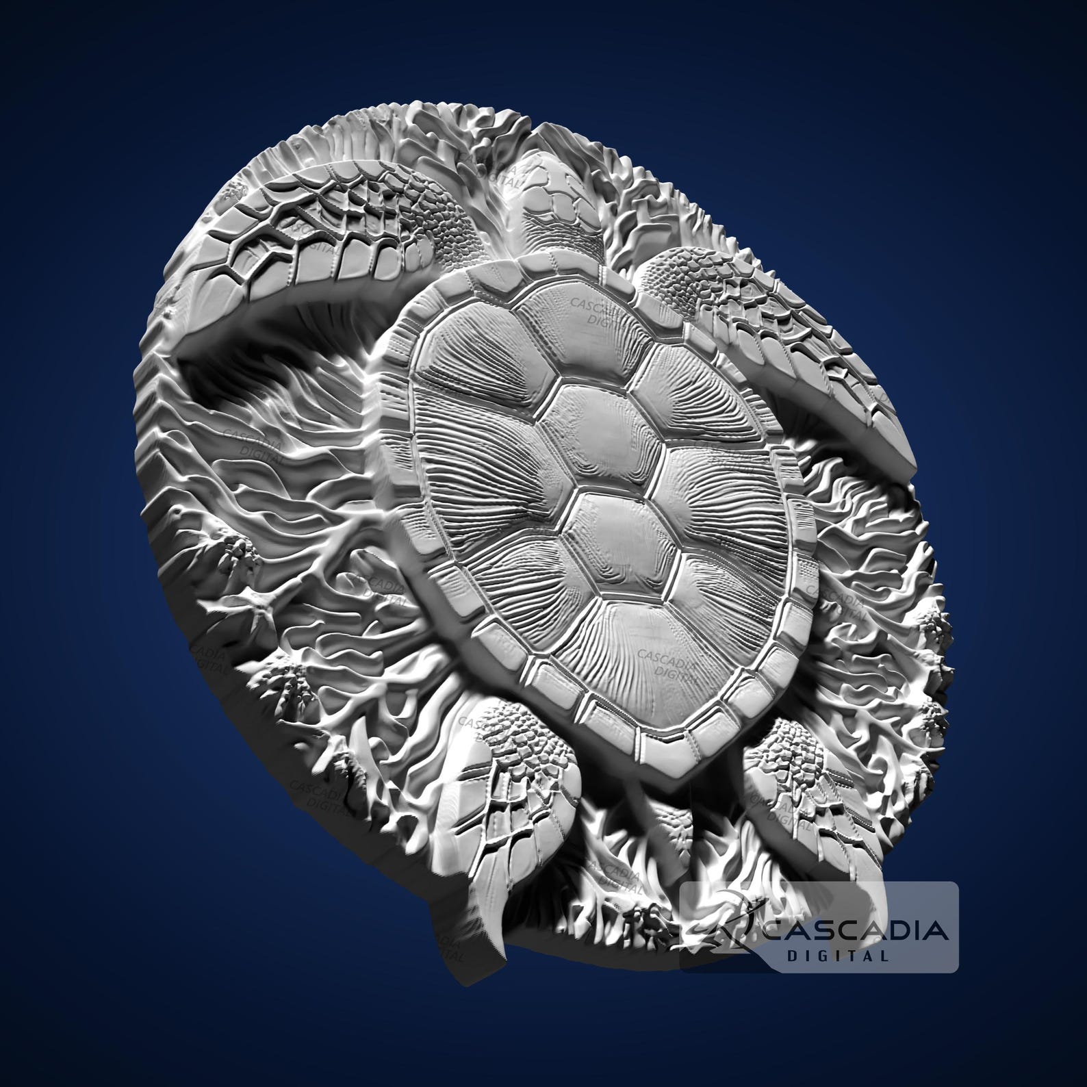 Sea Turtle Round - STL Model for CNC Router and 3D Printing - Etsy