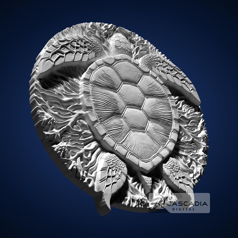 Sea Turtle Round - STL Model for CNC Router and 3D Printing - Etsy