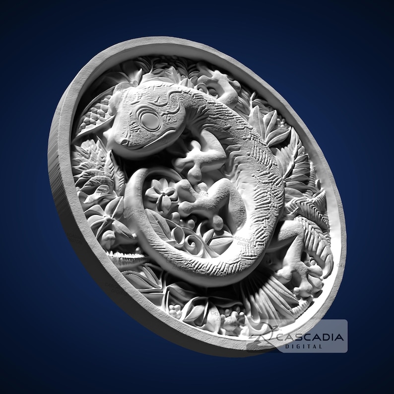 Gecko Round - STL Model for CNC Router and 3D Printing - Etsy