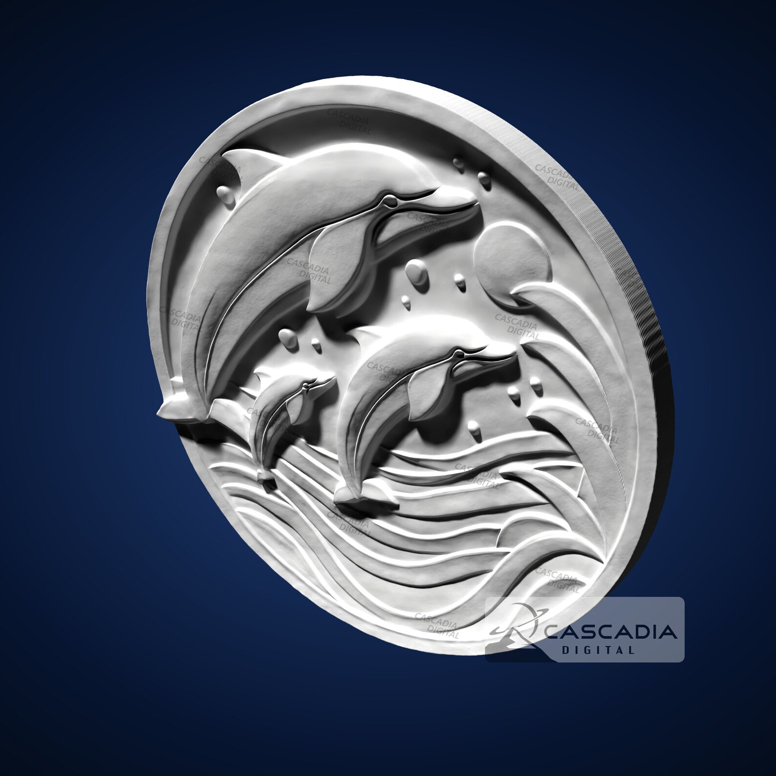Dolphin Round - STL Model for CNC Router and 3D Printing - Etsy