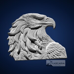 Bald Eagle Head 3D STL File for CNC Router, 3D Print, Casting, Wood ...