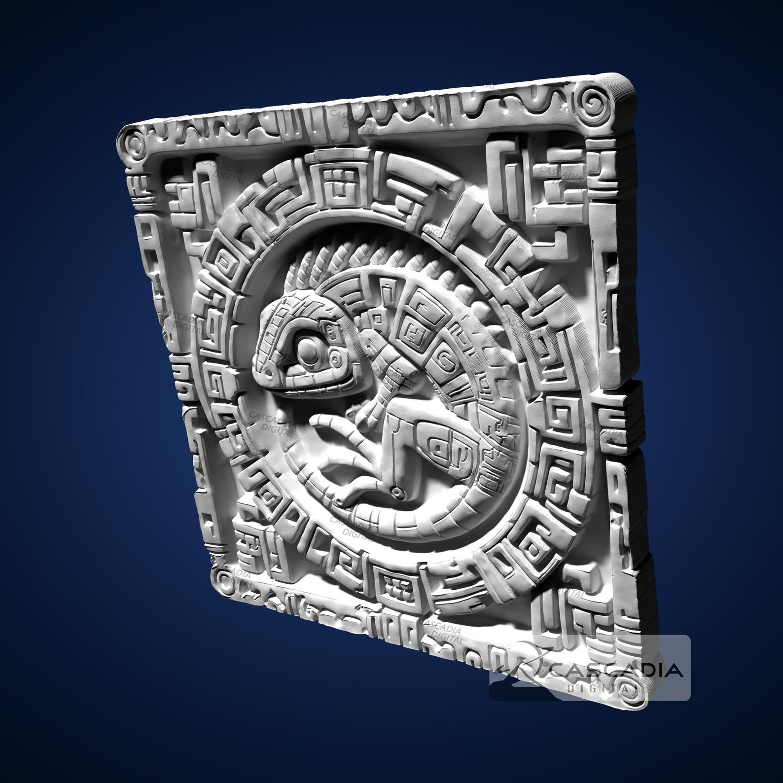 Lizard Aztec - STL Model for CNC Router and 3D Printing - Etsy