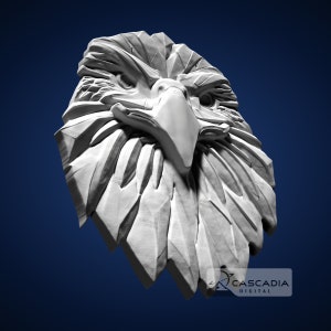 Bald Eagle Head Geometric 3D STL File for CNC Router, 3D Print, Casting ...