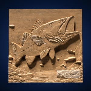 Large Mouth Bass 3D STL File for CNC Router, 3D Print, Casting, Wood ...