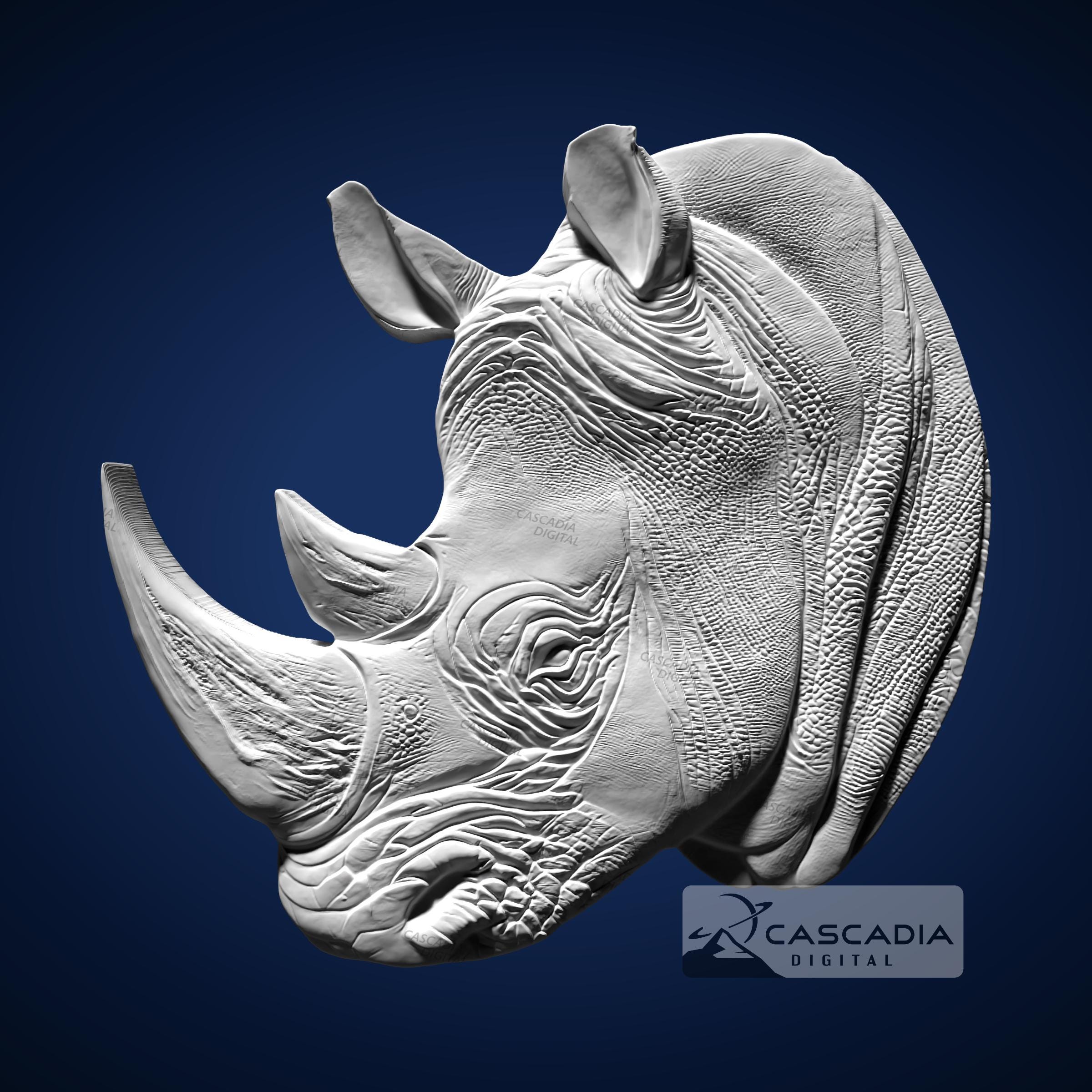 Rhino Head - STL Model for CNC Router and 3D Printing - Etsy