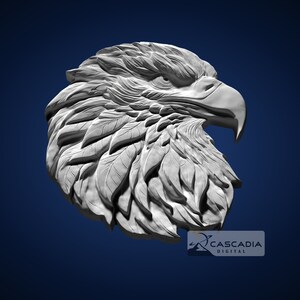 Eagle Head 3D STL File for CNC Router, 3D Print, Casting, Wood Carving ...