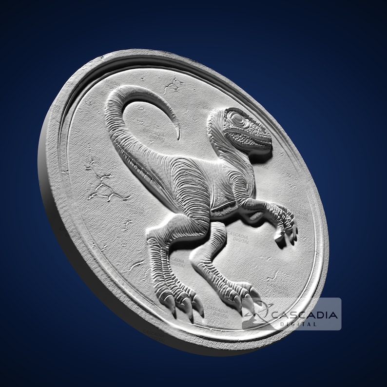 Velociraptor Hatchling Round 3D STL File for CNC Router, 3D Print ...