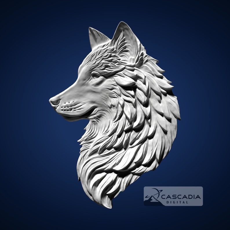 Wolf Head - STL Model for CNC Router and 3D Printing - Etsy Canada