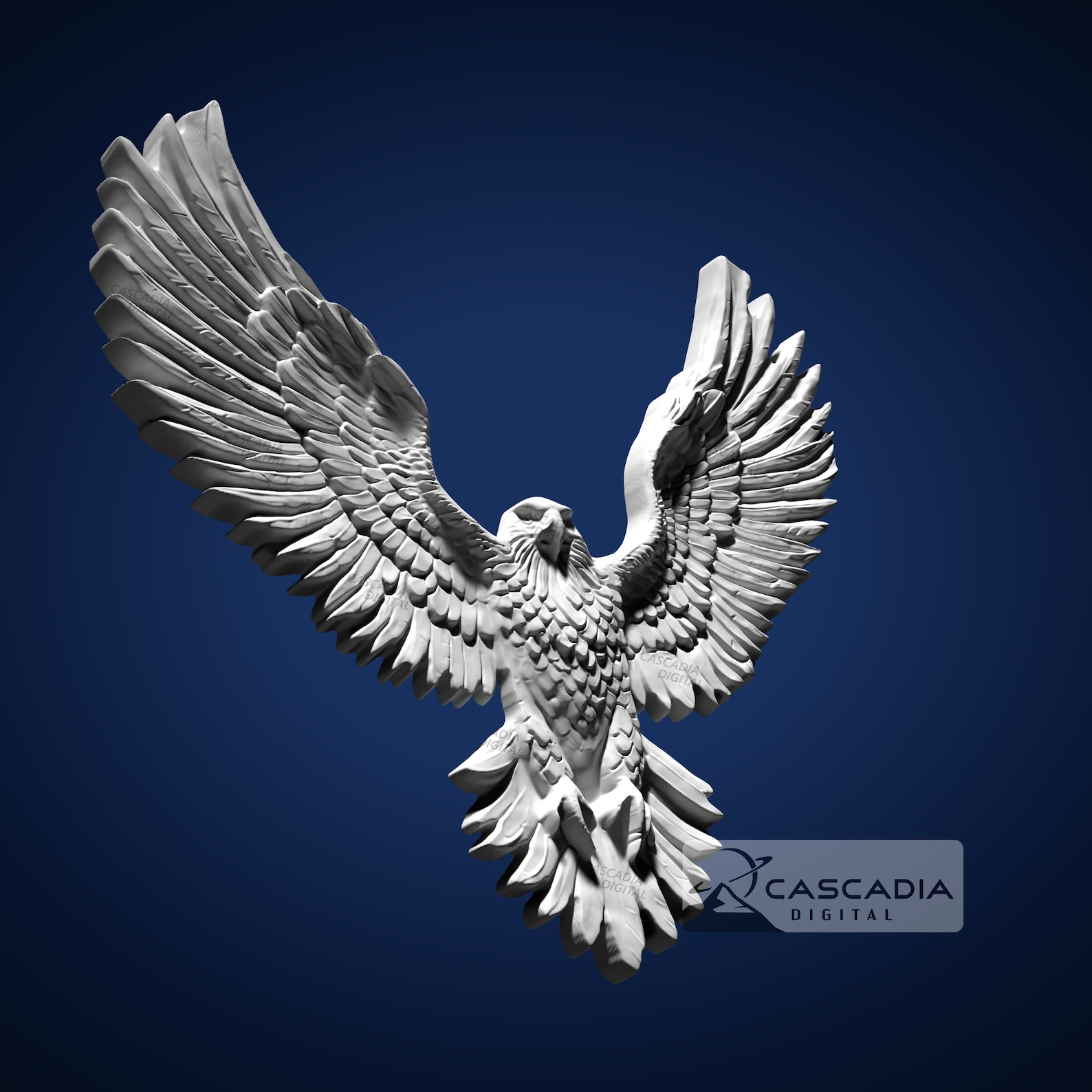 Eagle in Flight 3D STL File for CNC Router, 3D Print, Casting, Wood ...