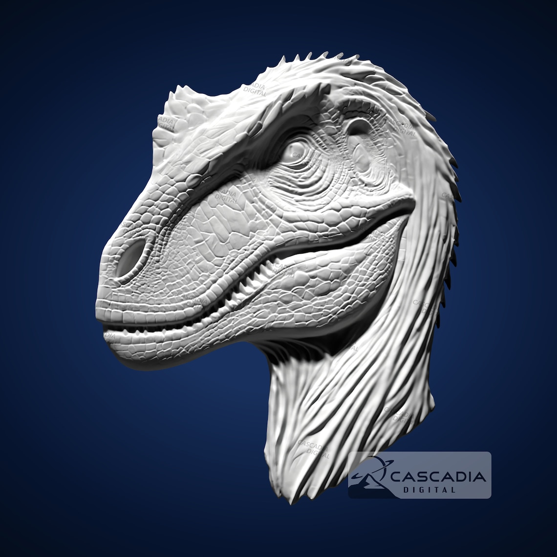 Raptor 3D STL File for CNC Router, 3D Print, Casting, Wood Carving ...
