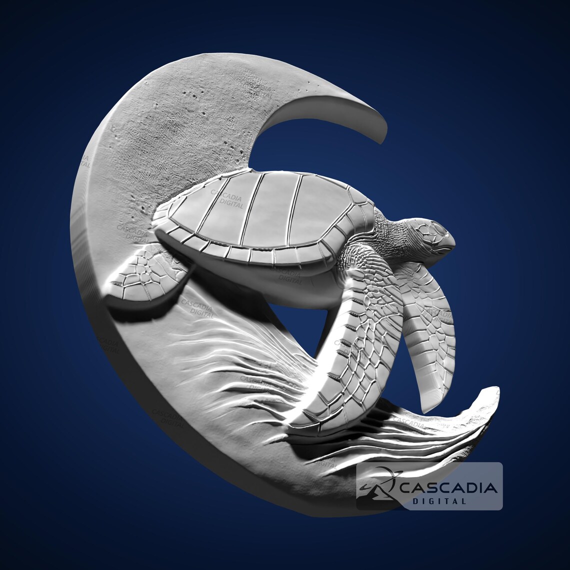 Sea Turtle Moon - STL Model for CNC Router and 3D Printing - Etsy