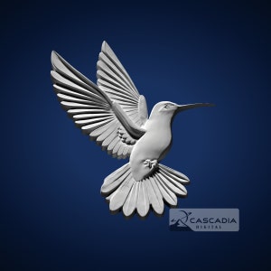 Hummingbird 3D STL File for CNC Router, 3D Print, Casting, Wood Carving ...