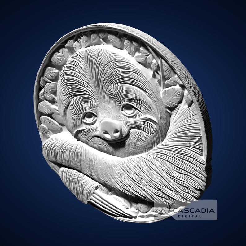Sloth Round - STL Model for CNC Router and 3D Printing - Etsy