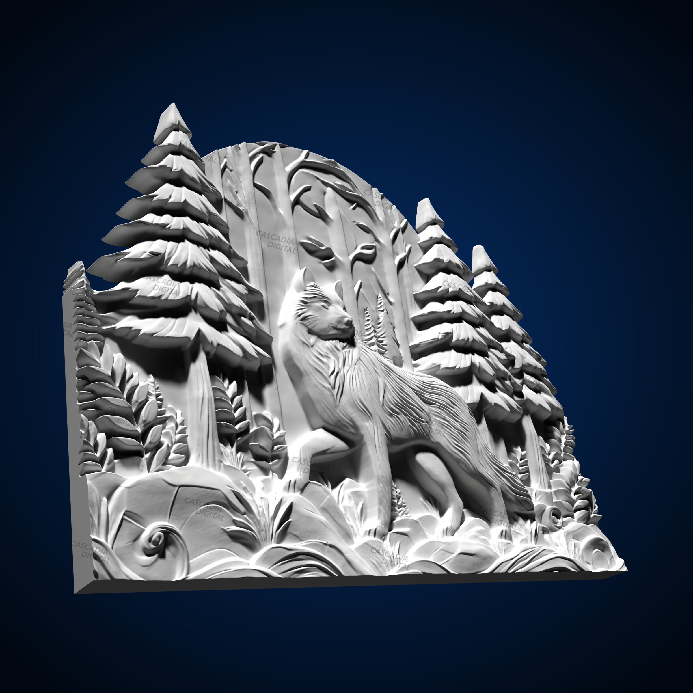 Wolf Winter Scene - STL Model for CNC Router and 3D Printing - Etsy