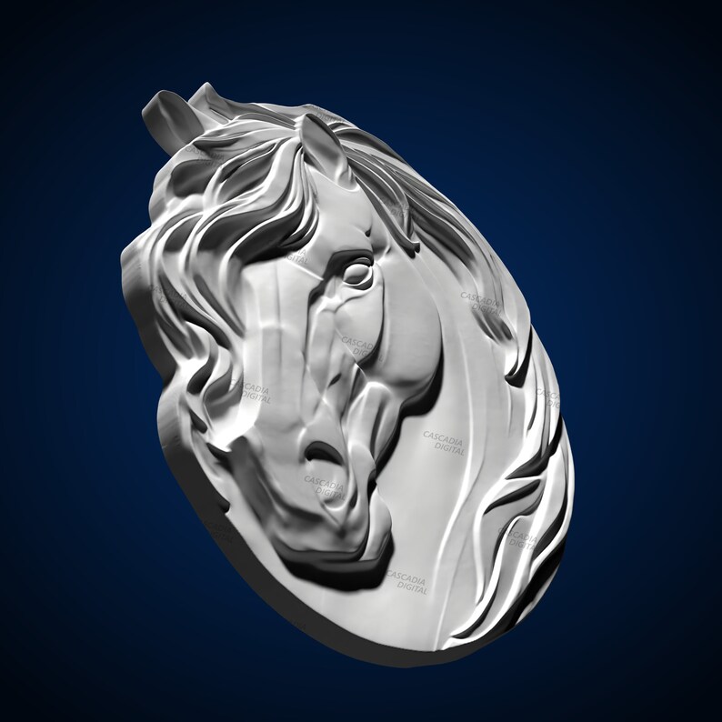 Horse Head 3D STL File for CNC Router, 3D Print, Casting, Wood Carving ...