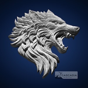 Wolf Head Fierce - STL Model for CNC Router and 3D Printing - Etsy