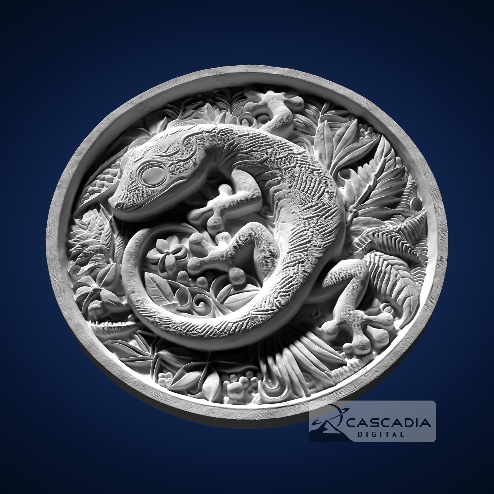 Gecko Round - STL Model for CNC Router and 3D Printing - Etsy