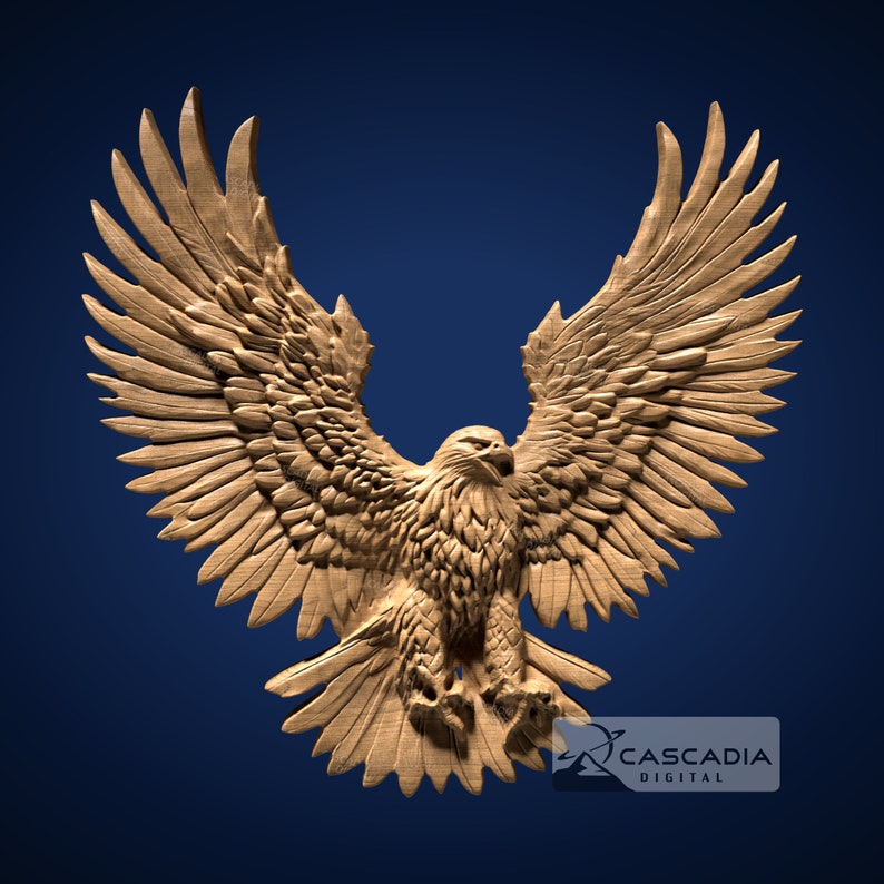 Bald Eagle in Flight 3D STL File for CNC Router, 3D Print, Casting ...