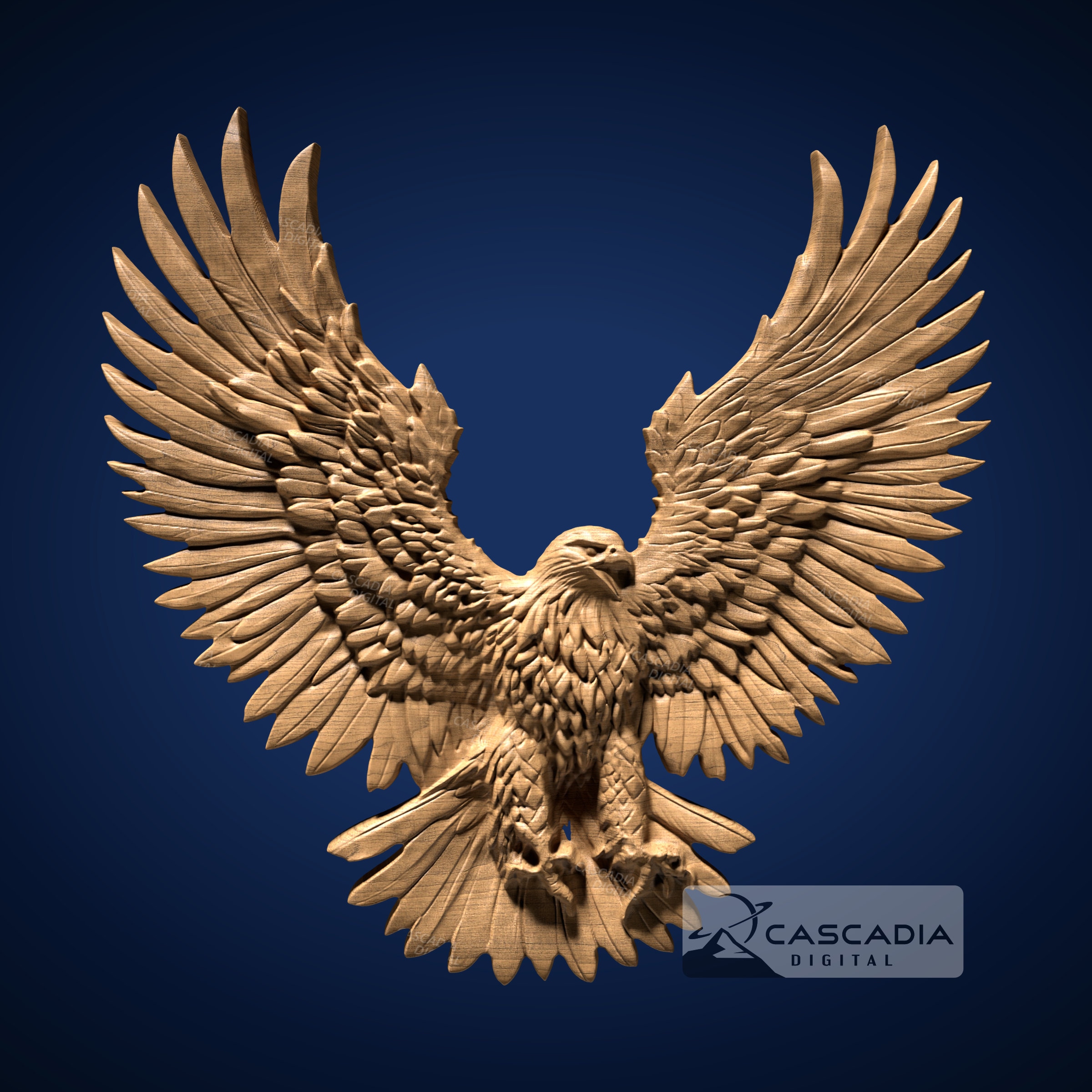 Bald Eagle in Flight 3D STL File for CNC Router, 3D Print, Casting ...