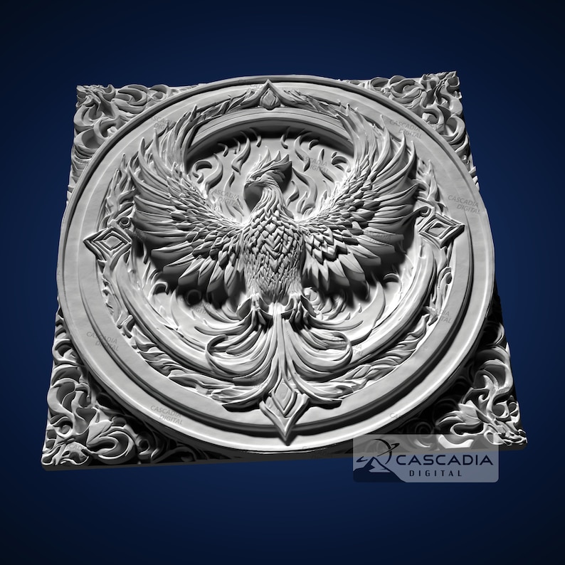 Phoenix Emblem - STL Model for CNC Router and 3D Printing - Etsy
