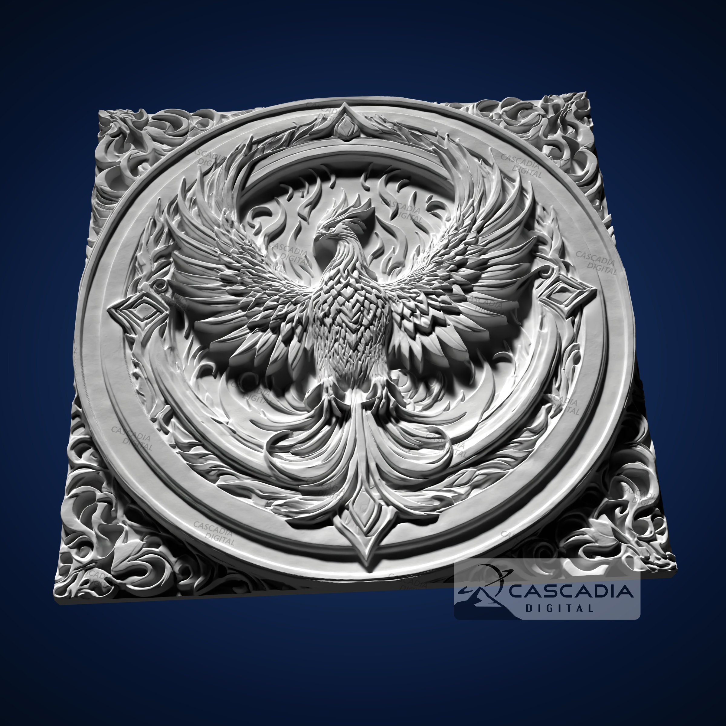 Phoenix Emblem - STL Model for CNC Router and 3D Printing - Etsy