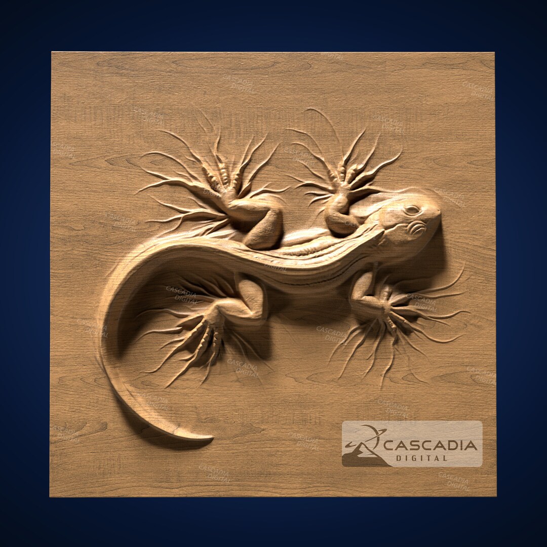 Electric Lizard 3D STL File for CNC Router, 3D Print, Casting, Wood ...