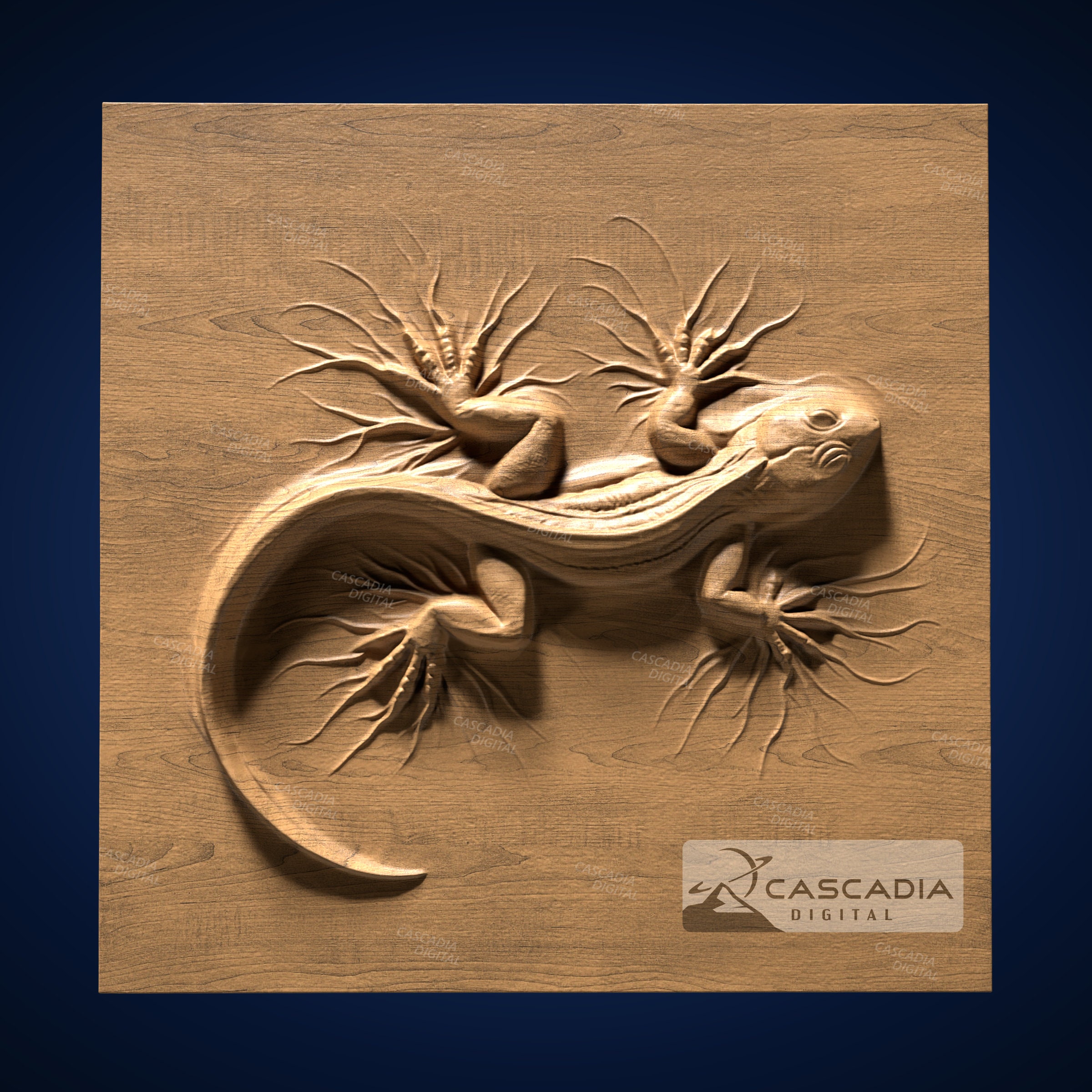 Electric Lizard 3D STL File for CNC Router, 3D Print, Casting, Wood ...