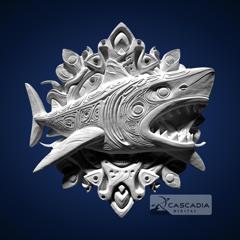 Shark Native Inuit 3D STL File for CNC Router, 3D Print, Casting, Wood ...