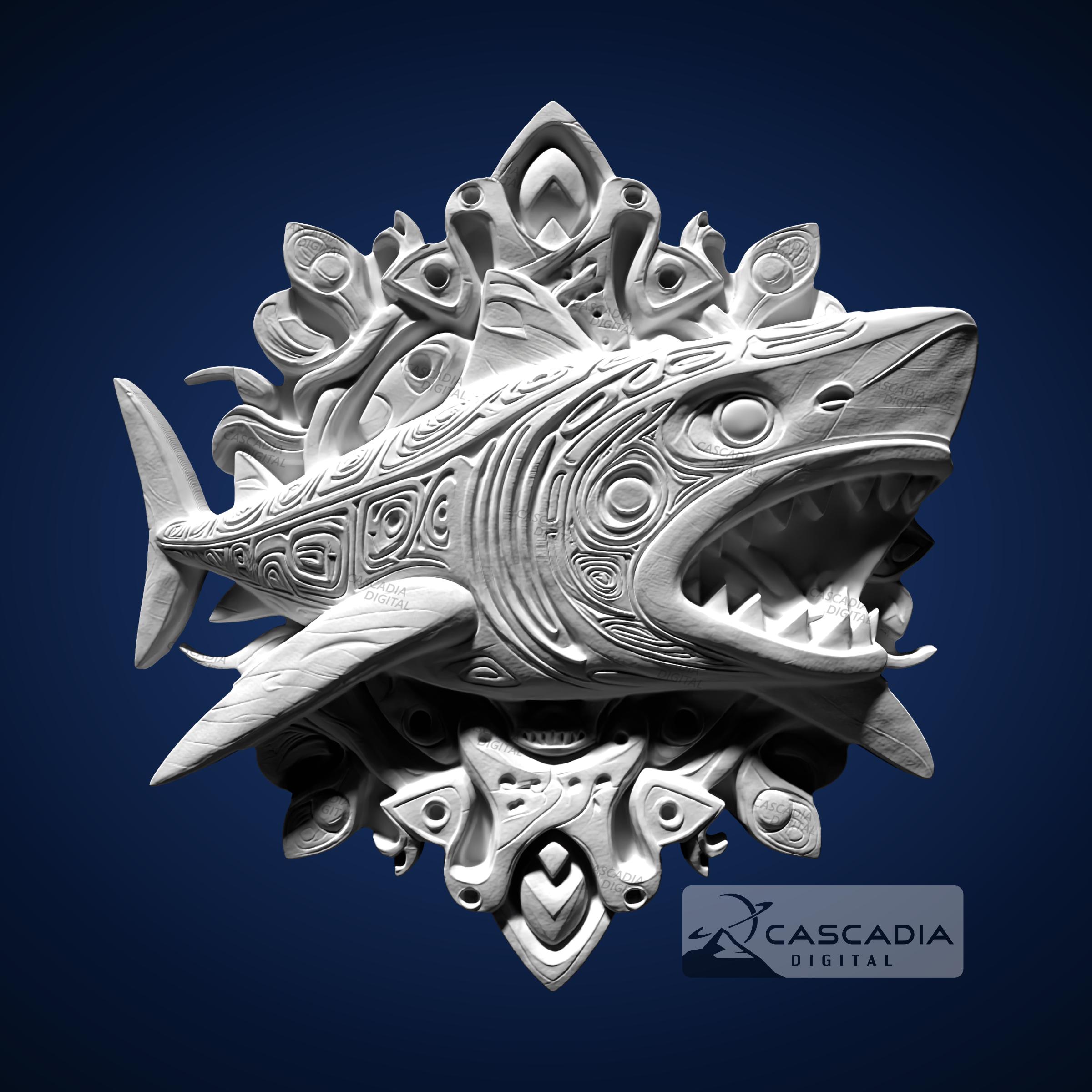 Shark Native Inuit 3D STL File for CNC Router, 3D Print, Casting, Wood ...