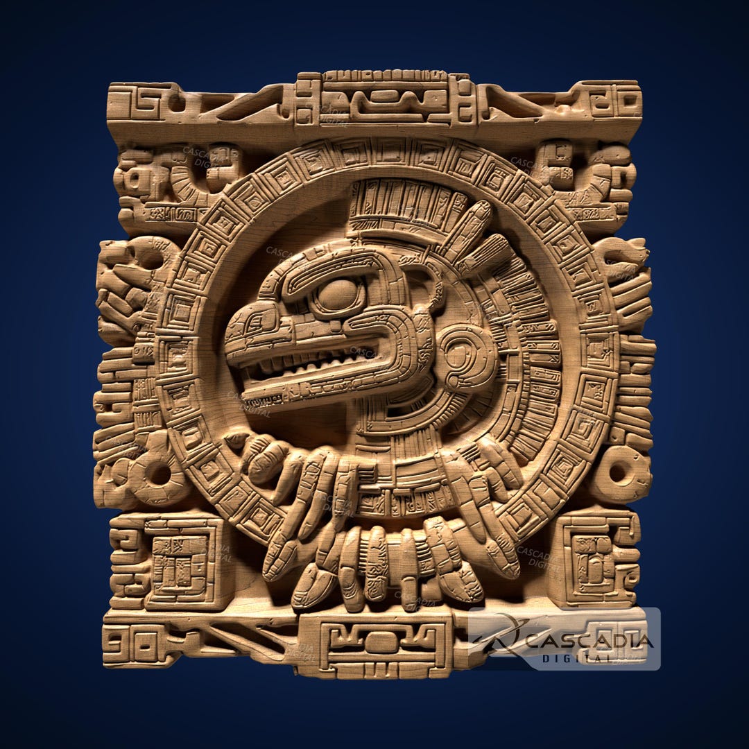 Lizard Aztec 3D STL File for CNC Router, 3D Print, Casting, Wood ...