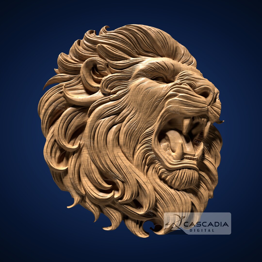 Lion Head - STL Model for CNC Router and 3D Printing - Etsy