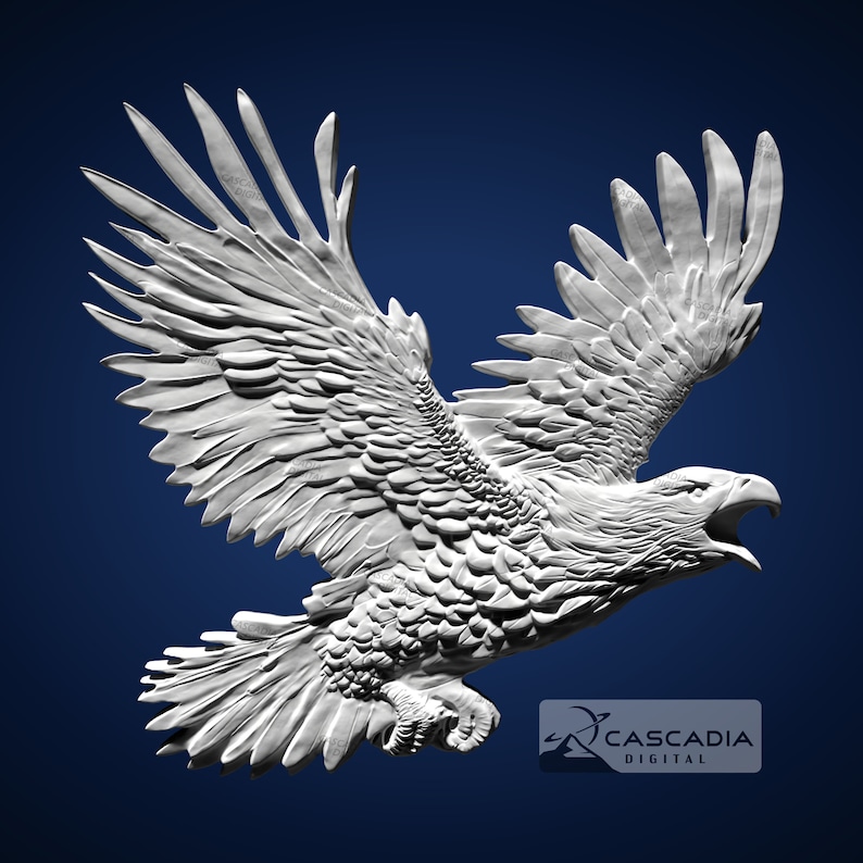 Bald Eagle in Flight - STL Model for CNC Router and 3D Printing - Etsy